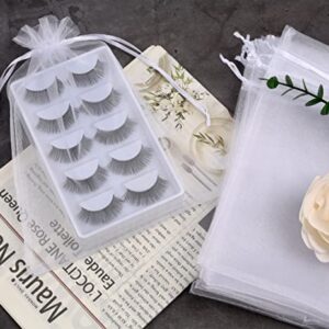 YunKo 50pcs Organza Bags 6x9 Inches Drawstring Gift Bags Mesh Gift Bags White Sheer Organza Wedding Favor Bags