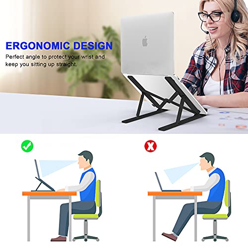 Laptop Stand,Lightweight Portable Foldable Lifting Computer Stand, Plastic 6-Angle Adjustable Laptop Stand, Ergonomic, Light and Strong, Suitable for MacBook Air Pro, Dell, and All Brand laptops