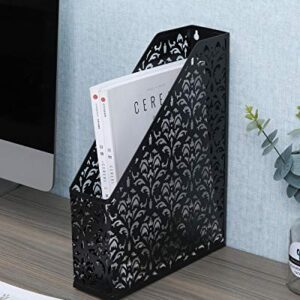 EasyPAG Heavy Duty Magazine File Holder Rack Paper Book Storage Office Desk Organizer,Black