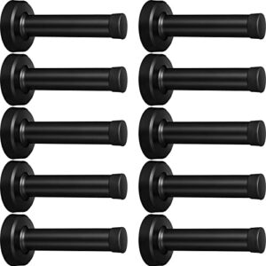 10 pack door stoppers 3.5 inch 304 stainless steel heavy duty door stops with rubber tip bumper for wall door dtopper wall protector sound dampening (black)