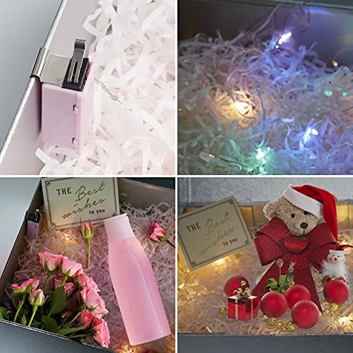 Large Gift Box with Lid, Collapsible Magnetic Closure Gift Box for Present, Birthday, Christmas; Bridesmaid Groomsman Luxury Gift Box Contains LED String Lights, Ribbon, Shredded Paper Filler, Card