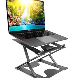 2023 Laptop Stand – Lightweight & Durable Metal Design - Aluminum Foldable Portable Computer Stand - Ergonomic Laptop Holder - Multi-Angle Notebook Riser – for All Laptops 11-17” (Space Grey)