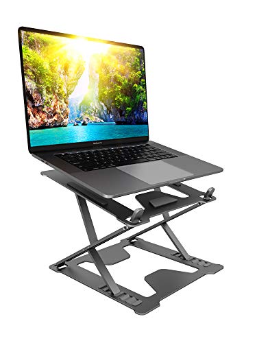 2023 Laptop Stand – Lightweight & Durable Metal Design - Aluminum Foldable Portable Computer Stand - Ergonomic Laptop Holder - Multi-Angle Notebook Riser – for All Laptops 11-17” (Space Grey)