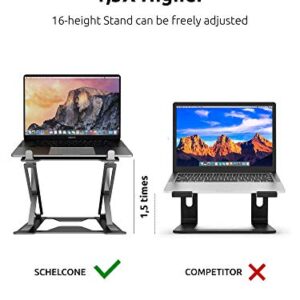 2023 Laptop Stand – Lightweight & Durable Metal Design - Aluminum Foldable Portable Computer Stand - Ergonomic Laptop Holder - Multi-Angle Notebook Riser – for All Laptops 11-17” (Space Grey)