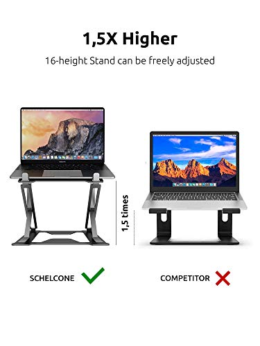 2023 Laptop Stand – Lightweight & Durable Metal Design - Aluminum Foldable Portable Computer Stand - Ergonomic Laptop Holder - Multi-Angle Notebook Riser – for All Laptops 11-17” (Space Grey)