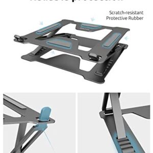 2023 Laptop Stand – Lightweight & Durable Metal Design - Aluminum Foldable Portable Computer Stand - Ergonomic Laptop Holder - Multi-Angle Notebook Riser – for All Laptops 11-17” (Space Grey)