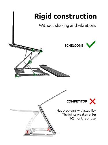 2023 Laptop Stand – Lightweight & Durable Metal Design - Aluminum Foldable Portable Computer Stand - Ergonomic Laptop Holder - Multi-Angle Notebook Riser – for All Laptops 11-17” (Space Grey)