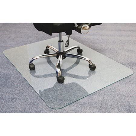 Premium Heavy Duty .25" Thick Tempered Glass Chair Mat, 36" x 46" Life Time Guarantee, Thickest Office Chair Mat for Carpet & Hardwood Floors, Protect Your Home or Office Floors - 1 Each