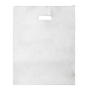 100 Extra Durable 2.5mil 12x15 Clear Merchandise bags Die Cut Handle-Semi-Glossy finish-Anti-Stretch. For Retail store plastic bags, Party favors, Handouts and more by Best Choice (Clear)