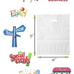 100 Extra Durable 2.5mil 12x15 Clear Merchandise bags Die Cut Handle-Semi-Glossy finish-Anti-Stretch. For Retail store plastic bags, Party favors, Handouts and more by Best Choice (Clear)