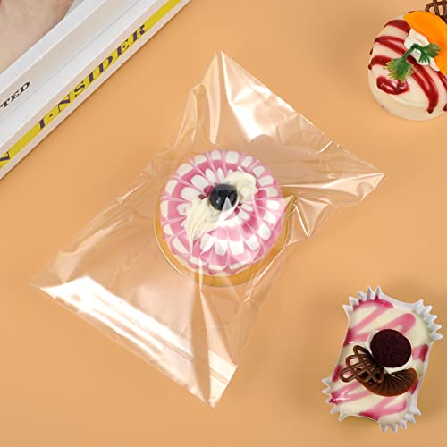 Cellophane Treat Bags, 5'' x 7'' Self Sealing Cellophane Bags, Resealable Clear Valentine Candy Bags for Gifts, Bakery, Pastry, Chocolate Wrapping & Packaging, Pretzels Individual Bags or Photo Sleeves