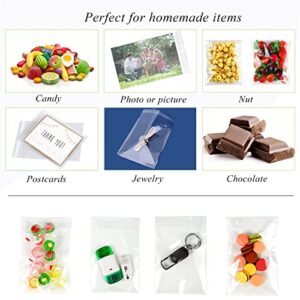 Cellophane Treat Bags, 5'' x 7'' Self Sealing Cellophane Bags, Resealable Clear Valentine Candy Bags for Gifts, Bakery, Pastry, Chocolate Wrapping & Packaging, Pretzels Individual Bags or Photo Sleeves