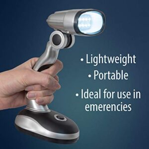 Mitaki-Japan ELDSKLT Led Desk Lamp, 12-Bulb Battery-Operated Table Light for Home, Office, Silver/Black