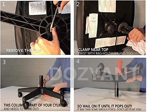 DOZYANT 8" Long Stroke Office Chair Gas Lift Cylinder Replacement,Hydraulic Pneumatic Shock Piston Heavy Duty (450 lbs) for Tall Person Universal Size Fits Most Executive Chairs, Highest End Class 4