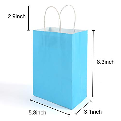 LOVESTOWN Colorful Gift Bags, 18 PCS Colored Paper Bags Rainbow Party Favor Bags Kraft Candy Bags with Handle for Birthday Wedding and Party Celebrations