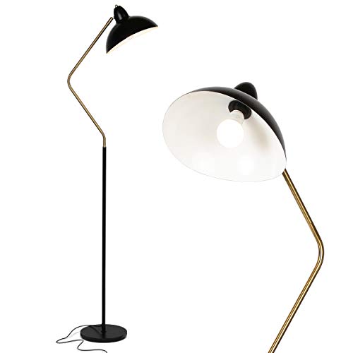 Brightech Swoop LED Floor Lamp, Tall Lamp with Adjustable Head, Modern Lamp for Living Rooms & Offices, Standing Lamp with Heavy Base for Bedrooms, Stunning Living Room Decor