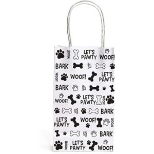 BLUE PANDA Dog Gift Bags with Handles, Lets Pawty, Woof, Bark (13.2 In, 24 Pack)