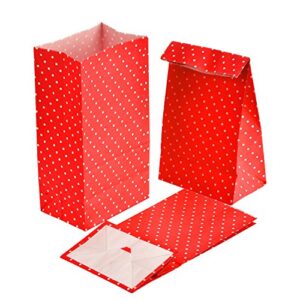 BBTO 24 Pieces Dot Paper Bags Party Gift Grocery Bag Lunch Flat Bottom Craft Paper Bags, Multicolor