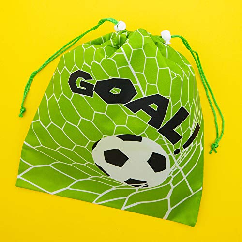 BLUE PANDA Soccer Party Drawstring Favor Bags (12 x 10 in, 12 Pack)