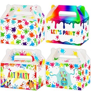 12 pack paint art party boxes painting party favor candy treat boxes paint theme birthday goodies valentine’s day gift boxes for kids birthday baby shower party decorations supplies 6 x 3 x 3.5 inches