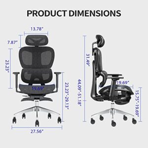 PatioMage Ergonomic Mesh Office Chair with 3D Adjustable Armrest,High Back Desk Computer Chair Ergo3d Ergonomic Office Chair with Wheels for Home & Office