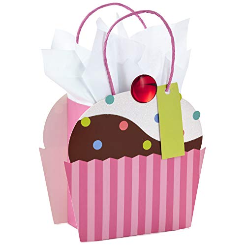 Hallmark 5" Small Gift Bag with Tissue Paper (Cupcake) for Birthdays, Mother's Day, Baby Showers, Bridal Showers, or Any Occasion