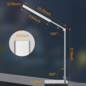 LEPOWER Bright LED Desk Lamp - 900LM 24W Eye-Caring Desk Light with Dual USB Charging Ports, Touch Control Table Light with 50 Dimmable Lighting Modes & 3 Modes Timer for Home, Office, Study