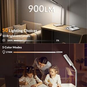 LEPOWER Bright LED Desk Lamp - 900LM 24W Eye-Caring Desk Light with Dual USB Charging Ports, Touch Control Table Light with 50 Dimmable Lighting Modes & 3 Modes Timer for Home, Office, Study