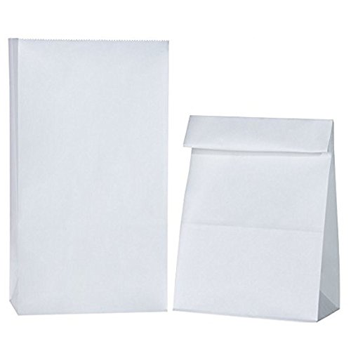 6lb White Rainbow Paper Bags 500 Count (5 x 100 Packs)