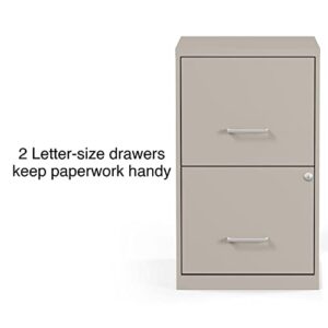 Staples 2806662 2-Drawer Vertical File Cabinet Locking Letter Putty/Beige 18-Inch D