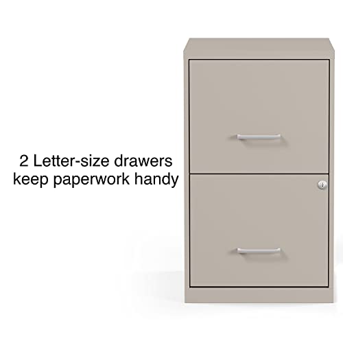 Staples 2806662 2-Drawer Vertical File Cabinet Locking Letter Putty/Beige 18-Inch D