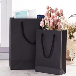 40 Pcs Shopping Bags Craft Bags Black Gift Bags with Handles, 4 Sizes Black Paper Bags Reusable Kraft Bags Gift Wrap Bags Packaging Bags Wedding Bags Party Favor Bags Business Bags