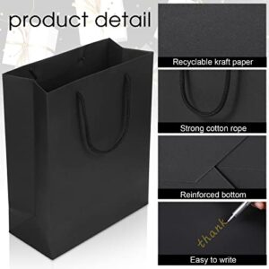 40 Pcs Shopping Bags Craft Bags Black Gift Bags with Handles, 4 Sizes Black Paper Bags Reusable Kraft Bags Gift Wrap Bags Packaging Bags Wedding Bags Party Favor Bags Business Bags