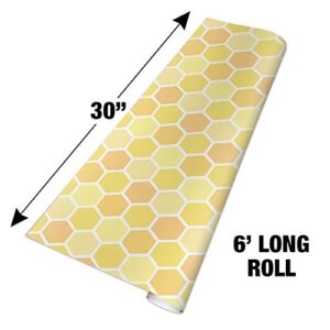 GRAPHICS & MORE Yellow Honeycomb Pattern Gift Wrap Wrapping Paper Rolls