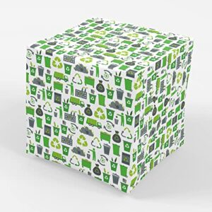 garbage birthday party gift wrapping paper, folded flat 30 x 20 inch, 3 sheets