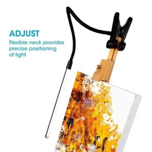 OttLite Easel Clip-On LED Easel Lamp with ClearSun LED Technology - Sturdy Clip Light with On/Off Switch Cord - Adjustable & Flexible Neck for Precise Lighting, Piano, Computer Desks, Shelves & Tables