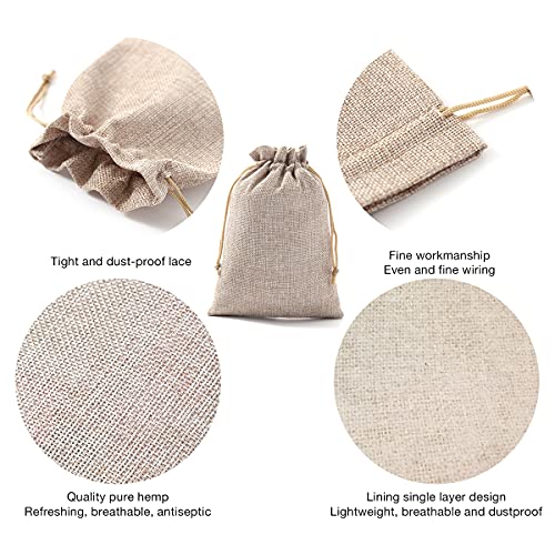 YoungJewl 24 Burlap Bags with Drawstring Mixed Color Drawstring Gift Bag Jewelry Pouch Hessian Bags Burlap Sacks for Wedding Party Favors DIY Craft(5x7Inch)