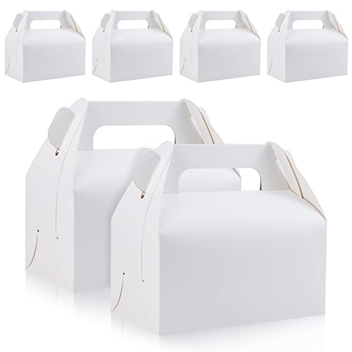 Bercoor 45 Pack Party Treat Box Candy Cake Gift Favor Snack Goody Cardboard Bags for Birthday Party Gift Giving Wedding Party Favors Baby Shower, 6.3 x 3.5 x 3.1 Inch (White)