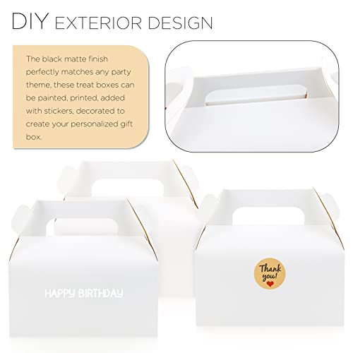 Bercoor 45 Pack Party Treat Box Candy Cake Gift Favor Snack Goody Cardboard Bags for Birthday Party Gift Giving Wedding Party Favors Baby Shower, 6.3 x 3.5 x 3.1 Inch (White)