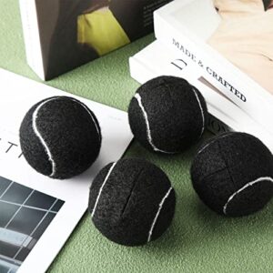 Macarrie 24 Pcs Precut Tennis Balls for Furniture Legs and Floor Protection Chairs Desks Furniture Tennis Balls for Chairs Feet Long Lasting Tennis Ball Chair Foot Covers (Black)