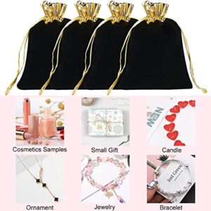 Shintop Velvet Bags, 5x7inch Velvet Jewelry Bags 10pcs Drawstring Gift Pouches for Wedding Favor Christmas (Black)