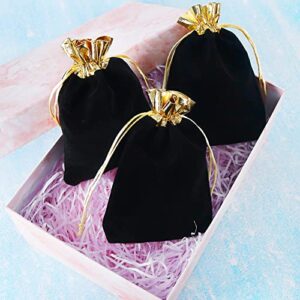 Shintop Velvet Bags, 5x7inch Velvet Jewelry Bags 10pcs Drawstring Gift Pouches for Wedding Favor Christmas (Black)