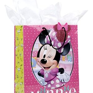 Hallmark 13" Large Gift Bag with Tissue Paper (Minnie Mouse) for Birthdays, Kids Parties or Any Occasion