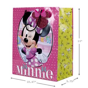 Hallmark 13" Large Gift Bag with Tissue Paper (Minnie Mouse) for Birthdays, Kids Parties or Any Occasion