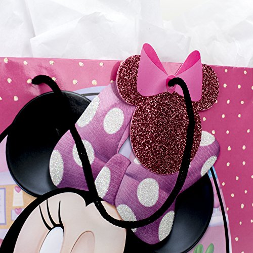 Hallmark 13" Large Gift Bag with Tissue Paper (Minnie Mouse) for Birthdays, Kids Parties or Any Occasion