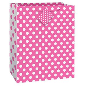 unique industries, large gift bag, 12.5 x 10.5 inches – hot pink polka dot