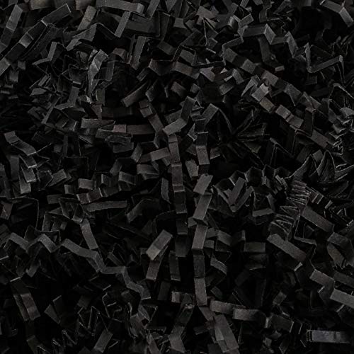 Crinkle Cut Paper Shred Filler (1 LB) for Gift Wrapping & Basket Filling - Black | MagicWater Supply