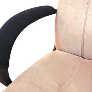 Wanty 2 Pieces Home Office Polyester Removable Durable Machine Washable Office Chair Armrest Slipcovers Covers Protect Armrests (Black)