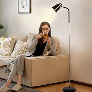 NIOSTA Floor Lamp, Industrial Floor Lamp 360°Rotation Lampshade Modern Standing Lamp, Floor Lamps for Living Room, Office, Bedroom Reading, Work etc(Black)