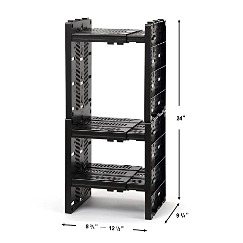 StorageMax Deluxe School Locker Organizer with 3 Adjustable Shelves - Fits Lockers from 8.75" and 12.5" Wide